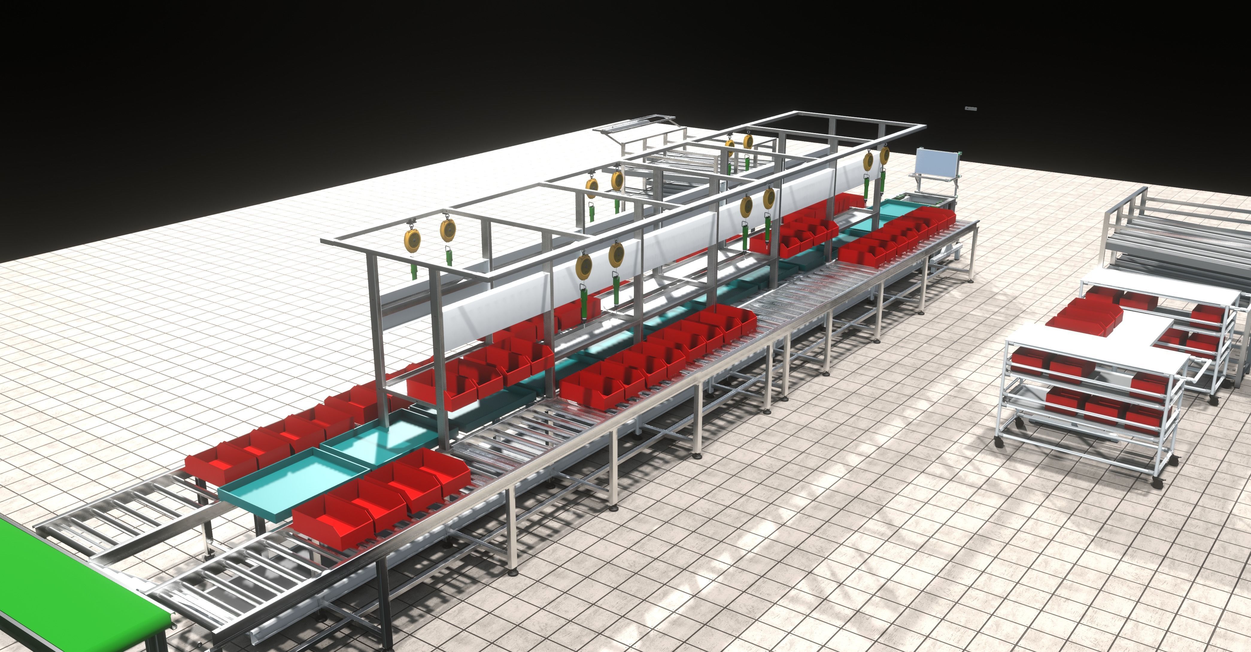 Assembly Line in Electronics Components Manufacturing 3D model animated | CGTrader