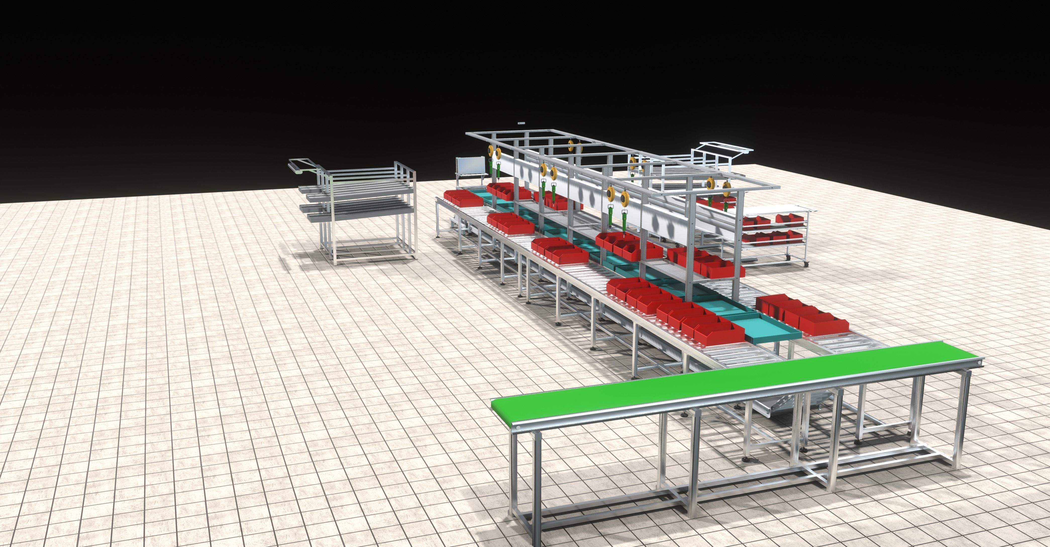 Assembly Line in Electronics Components Manufacturing 3D model animated | CGTrader