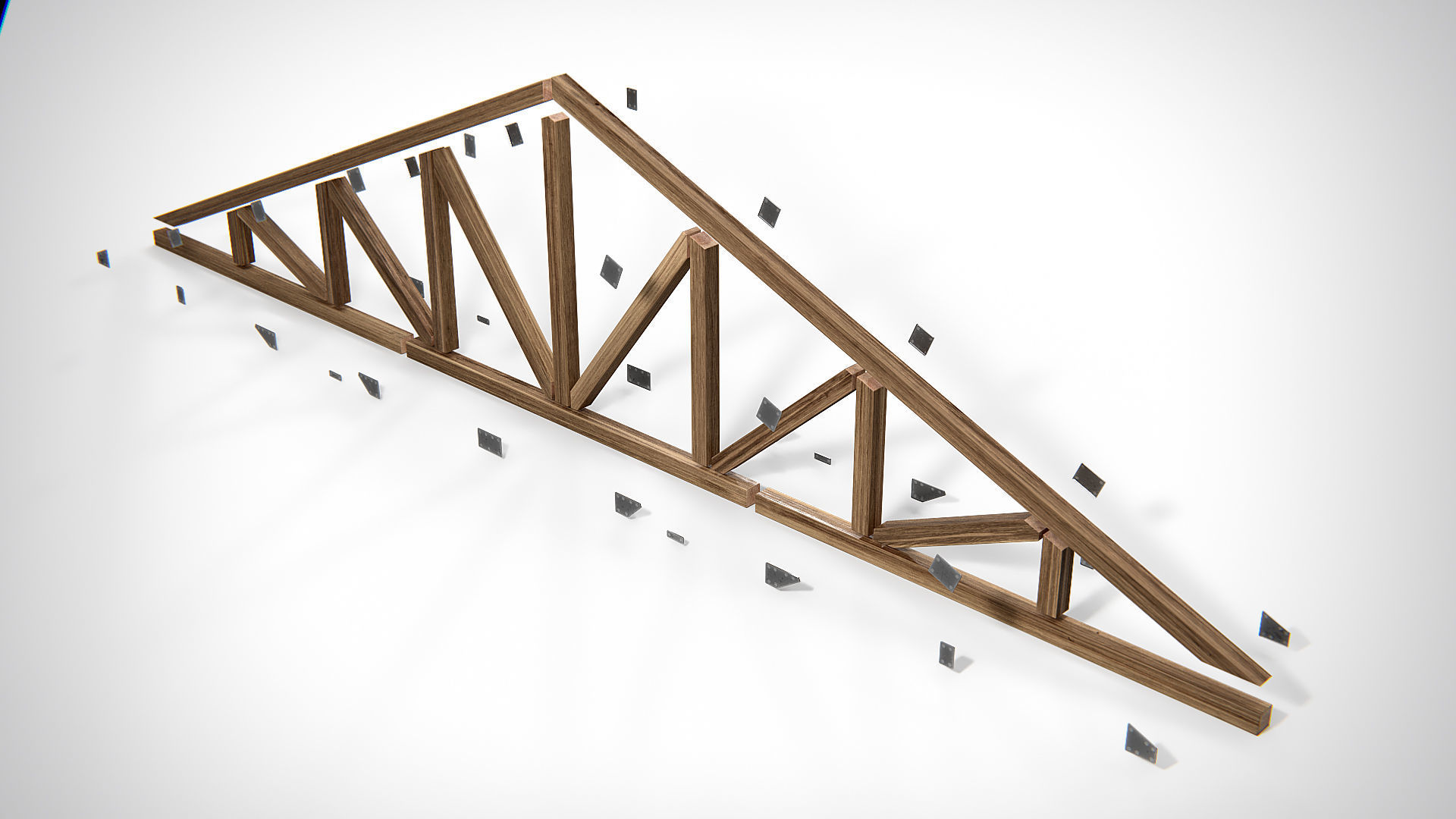3D model Wooden Truss Triple Howe PBR VR / AR / low-poly | CGTrader