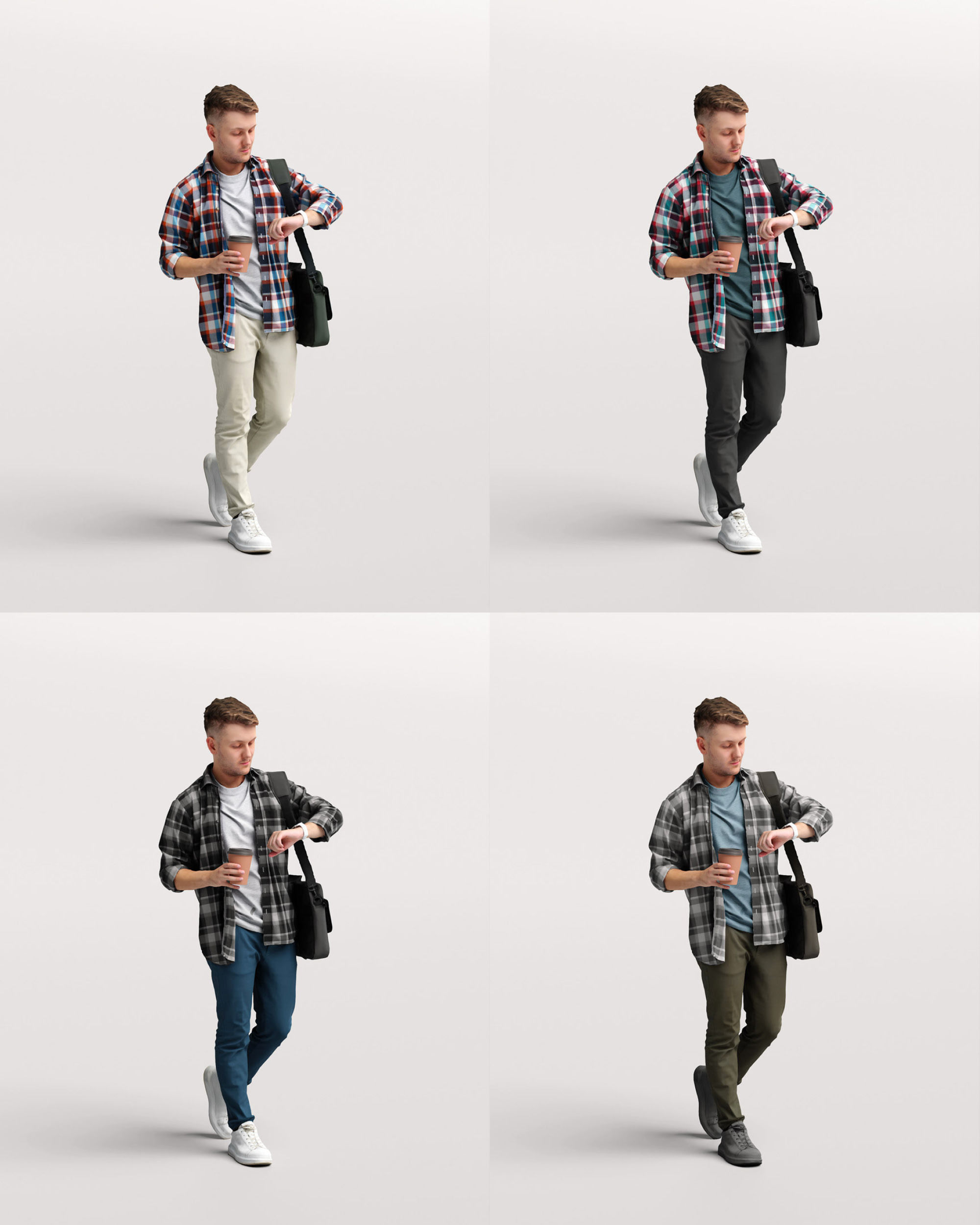 Humano 12- Collection 2201 - WALKING PEOPLE - 12 x 3D models 3D model ...