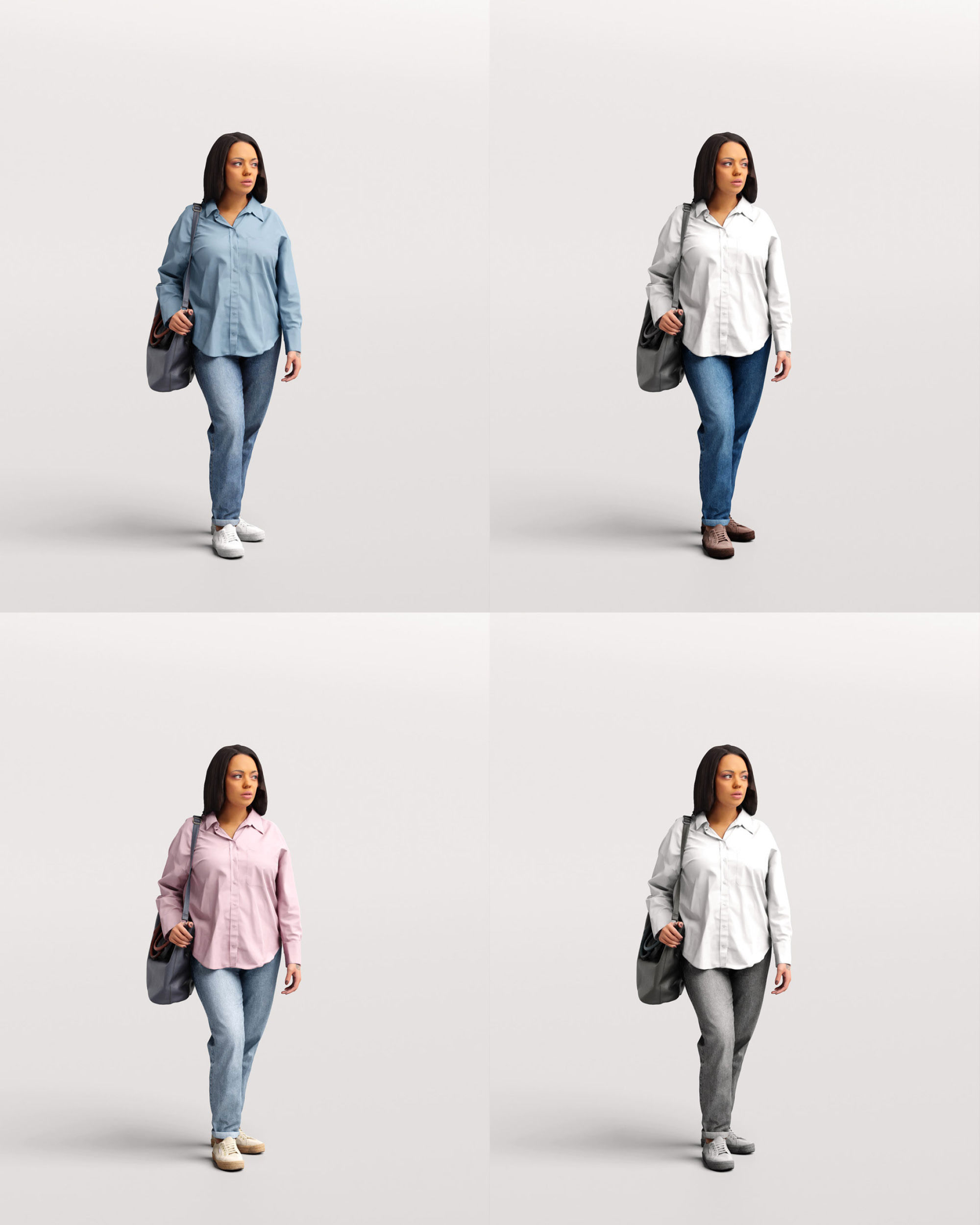 Humano 12- Collection 2201 - WALKING PEOPLE - 12 x 3D models 3D model ...