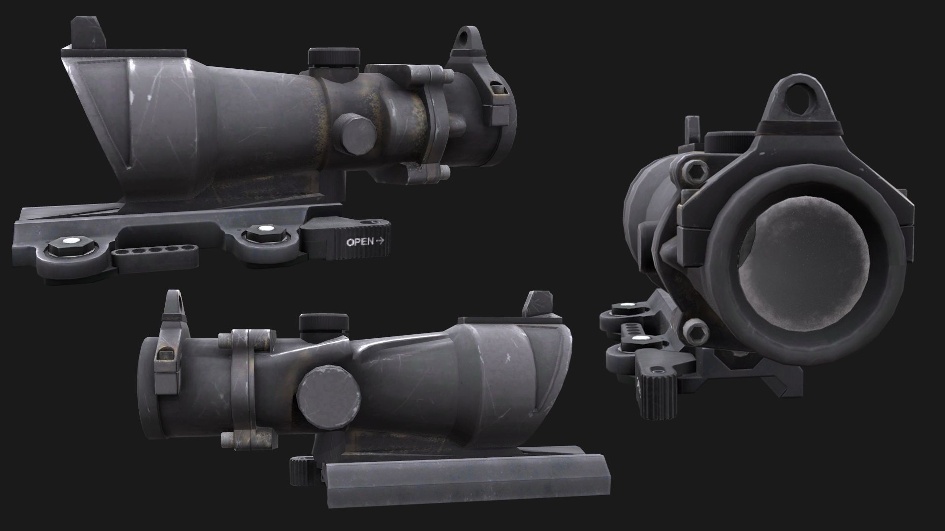 3D model Rifle Scope ACOG VR / AR / low-poly | CGTrader