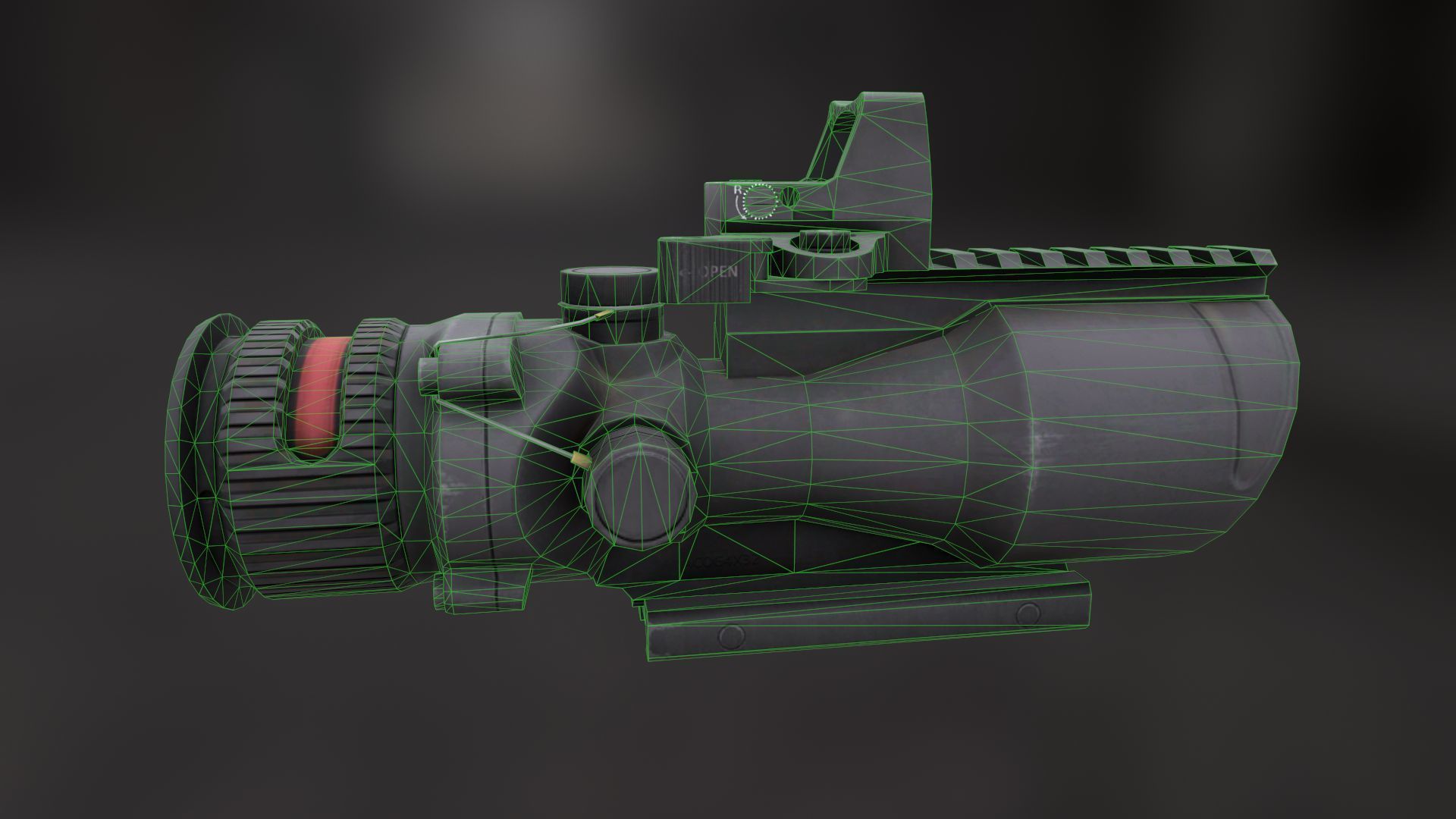 3D model Rifle Scope ACOG TA648-G VR / AR / low-poly | CGTrader