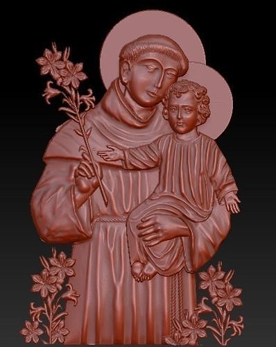Saint Anthony of Padua 3D 3D model 3D printable | CGTrader