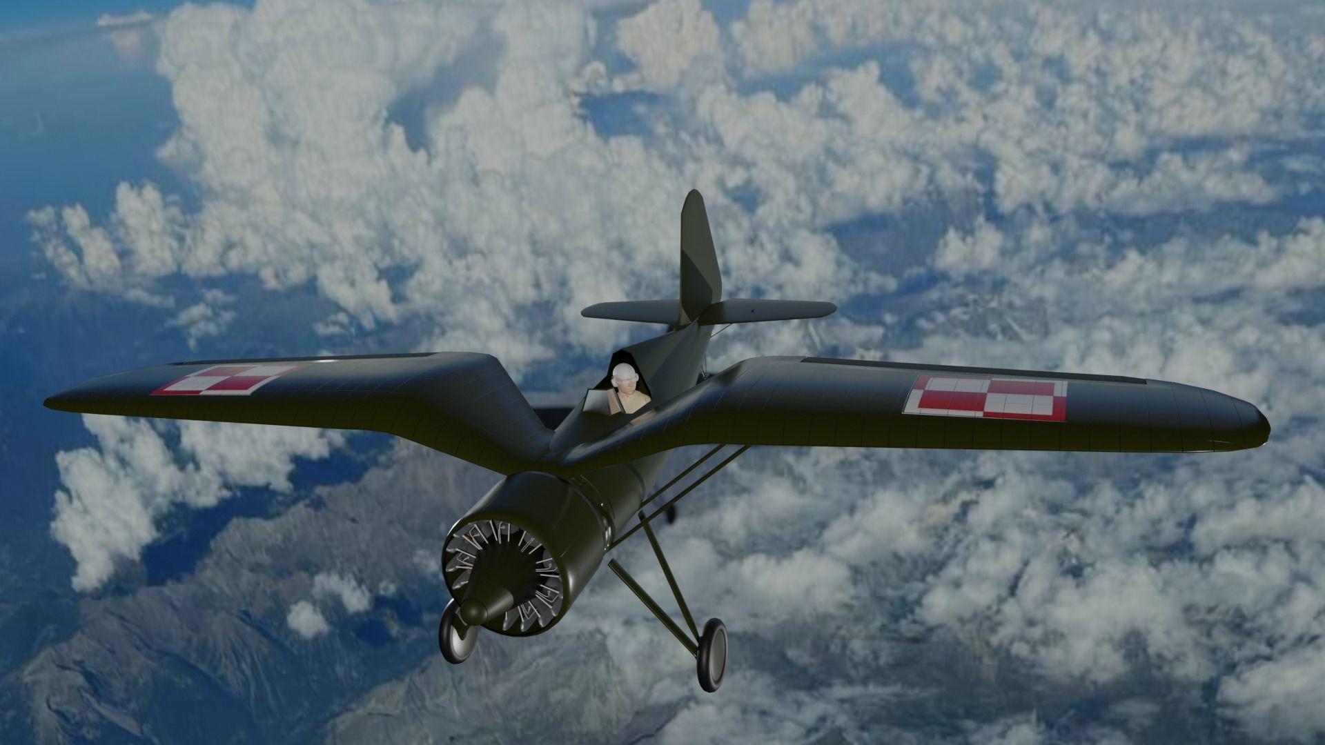 PZL 11 C Polish Gullwing Fighter 3D model | CGTrader