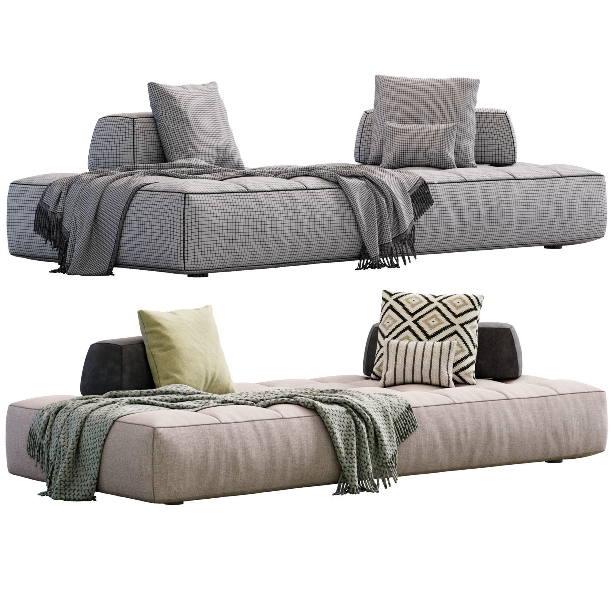 Softbench By Flou 3D model | CGTrader