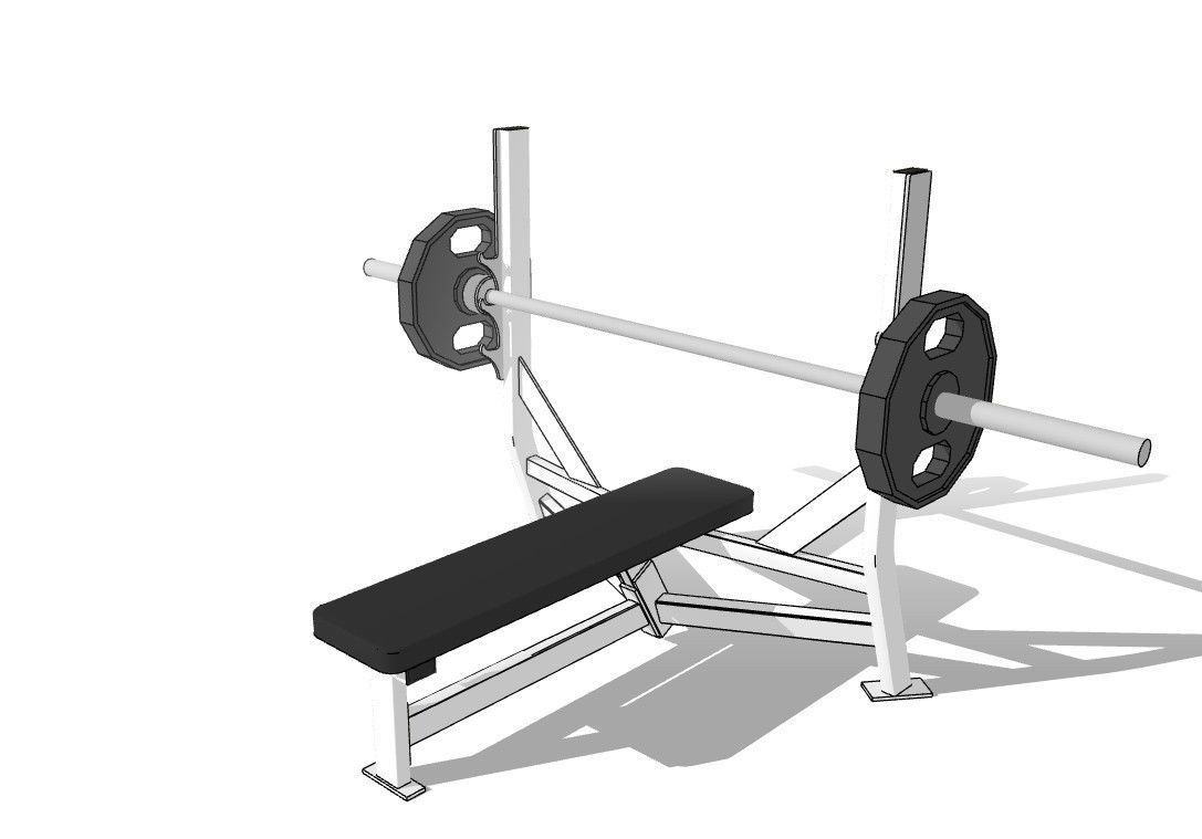 Bench Press Bench 3D model animated rigged | CGTrader