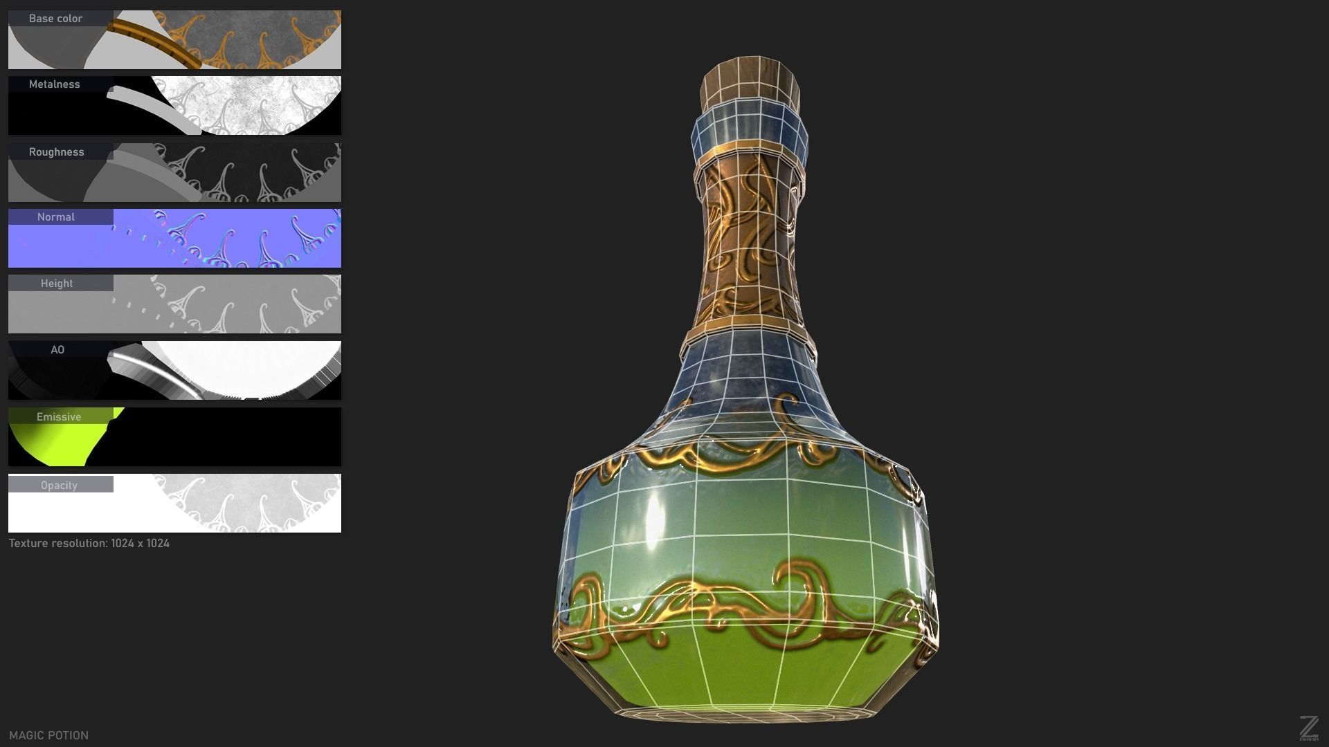 3D model Magic potion VR / AR / low-poly | CGTrader