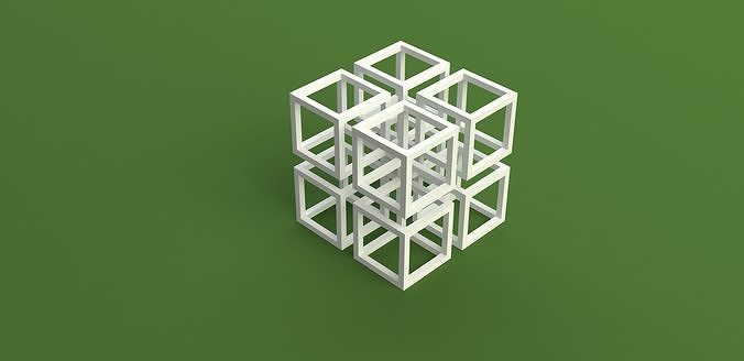 cube 4x4 open 3D model 3D printable | CGTrader