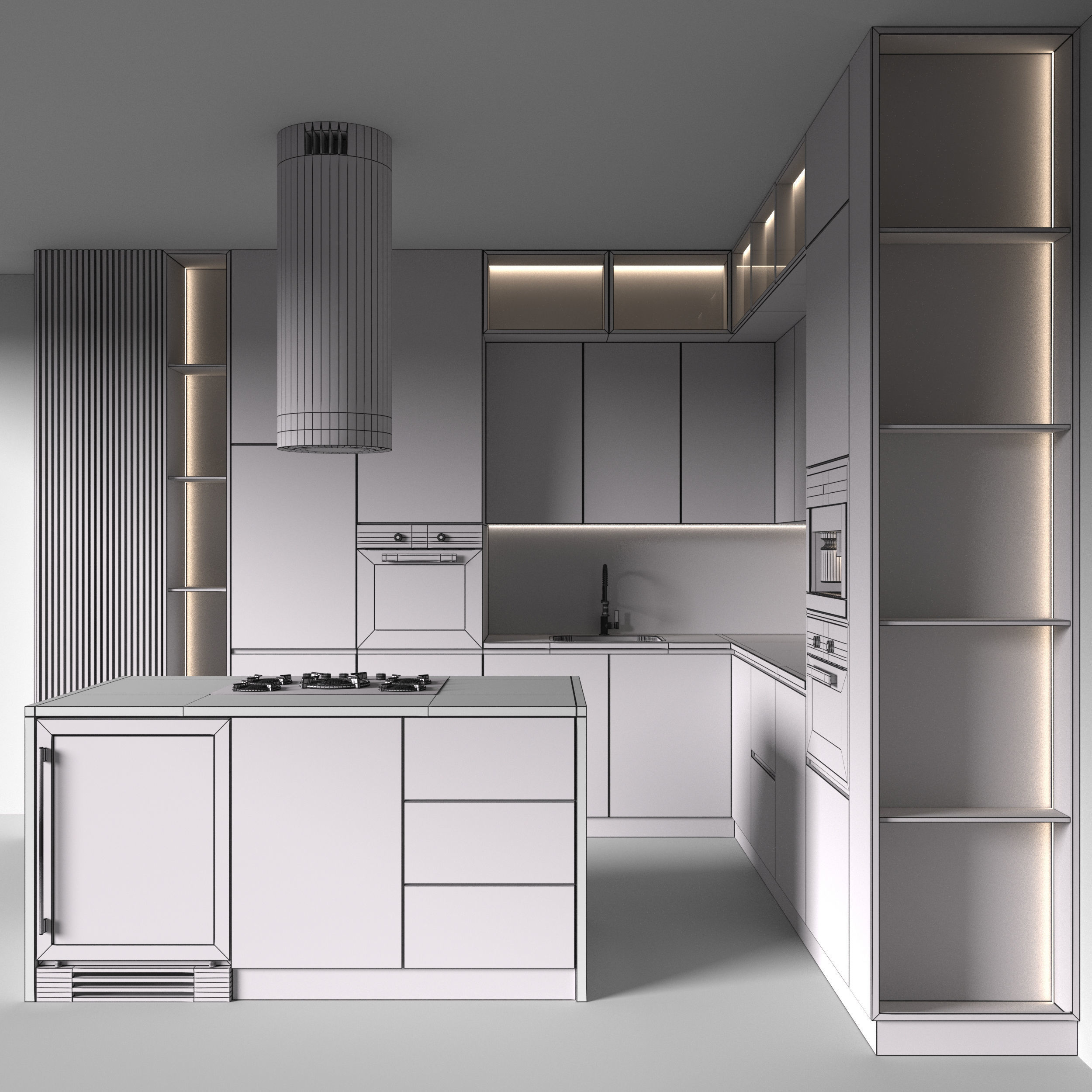 Kitchen Modern 101 - Corner Kitchen 3D model | CGTrader