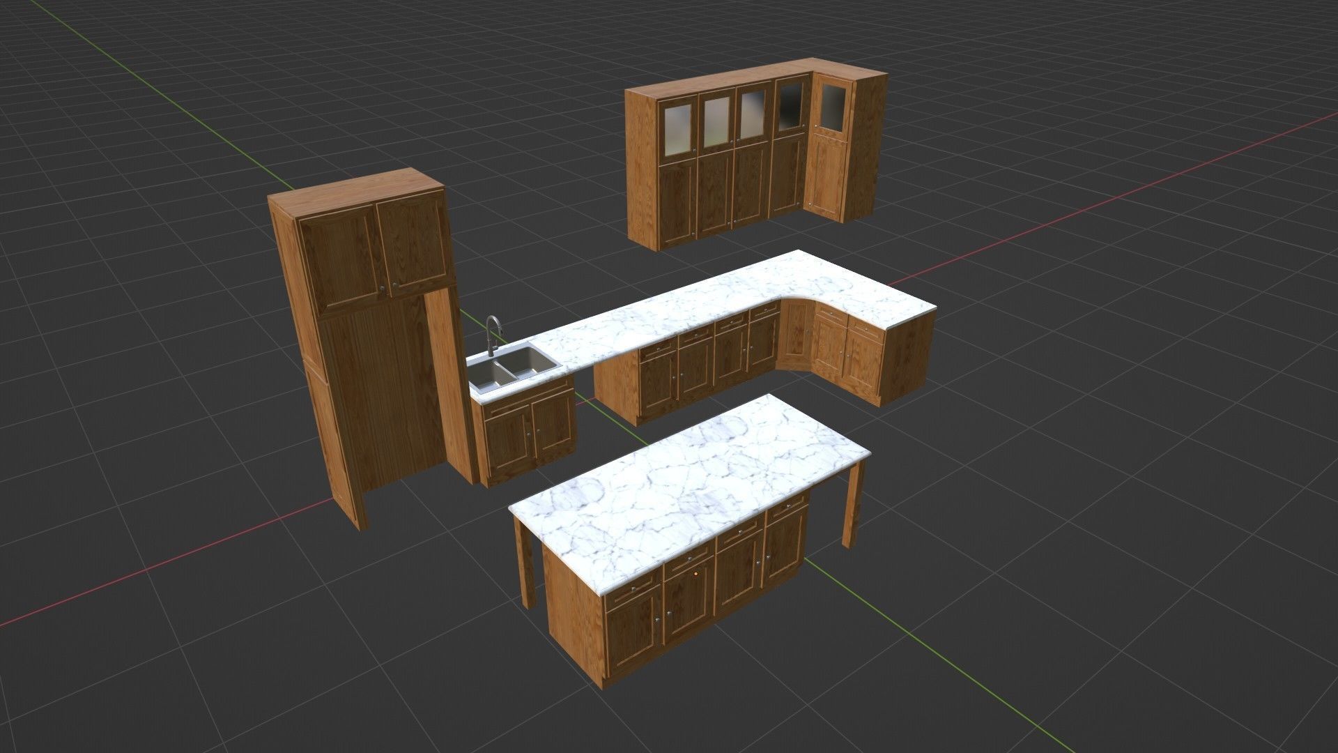 3D model Kitchen Countertop Set VR / AR / low-poly | CGTrader