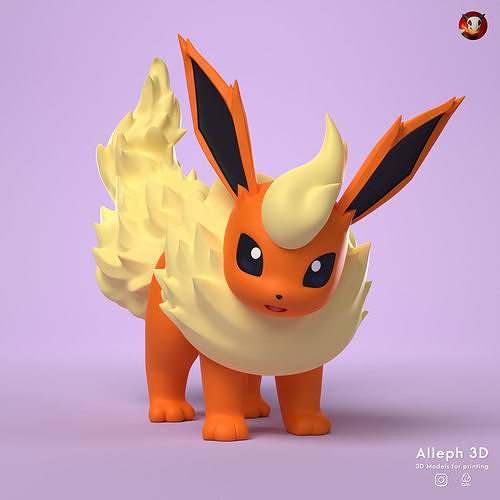 Pokemon flareon 3D model 3D printable | CGTrader