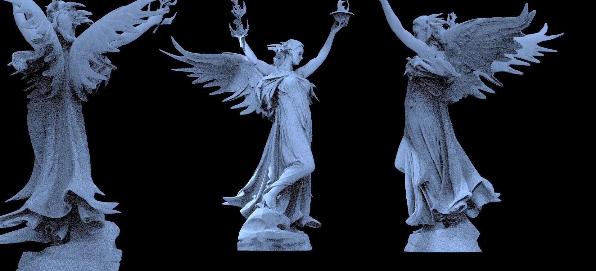 Fire Elements Grand Angel Statue 3D model | CGTrader