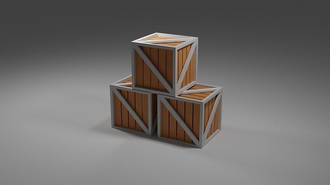 3D model Lowpoly wood crate VR / AR / low-poly | CGTrader