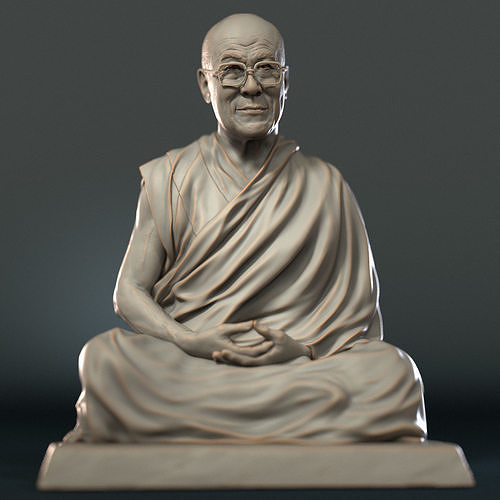 Dalai Lama statue 3D model 3D printable | CGTrader