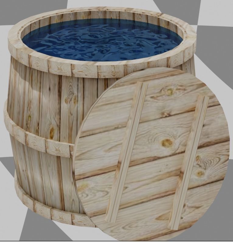3D model Barrel with water VR / AR / low-poly | CGTrader