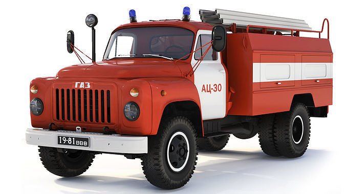 GAZ 53 AC-30-106G fire truck 1987 3D model | CGTrader