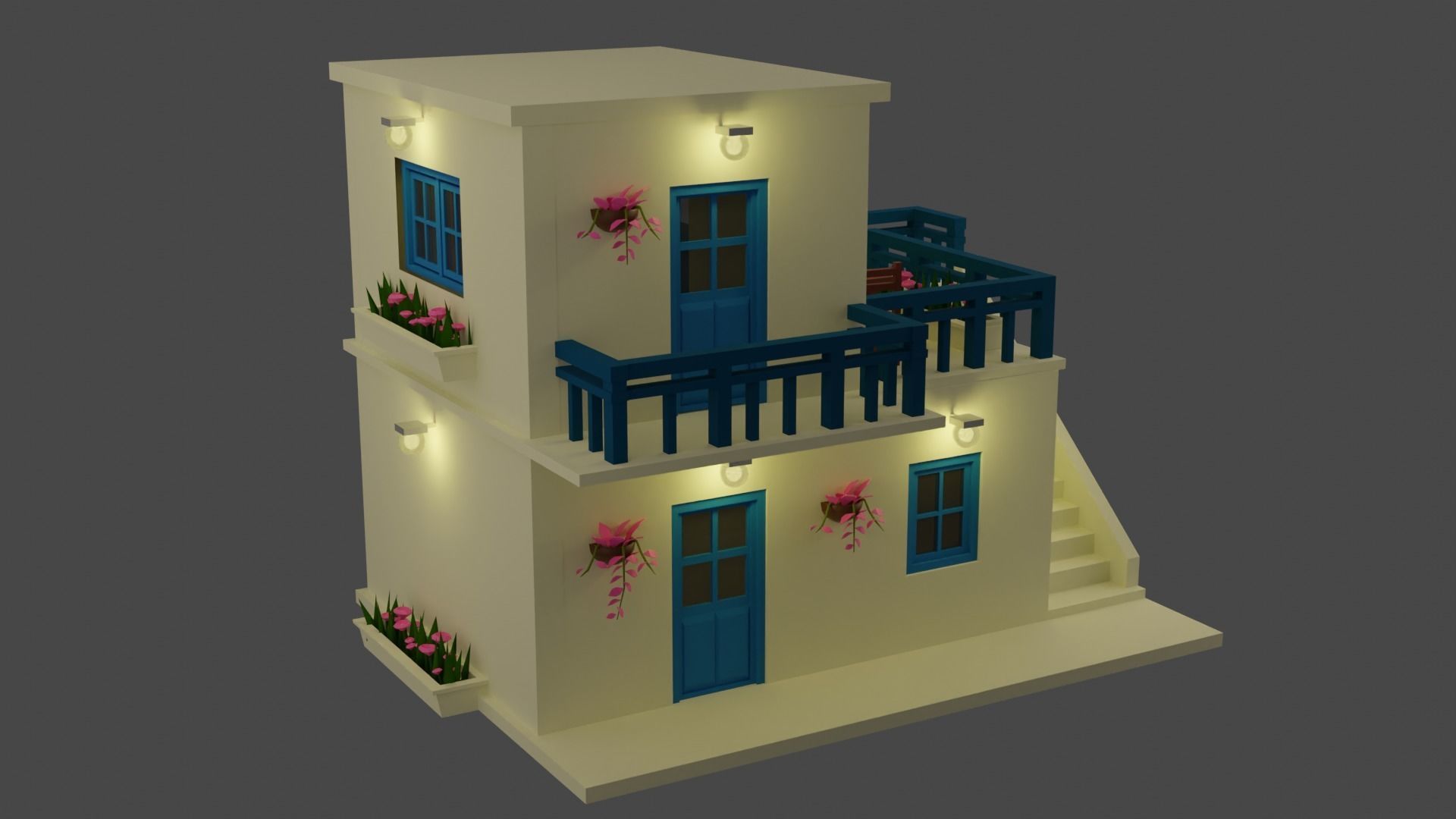 3D model Low Poly Greece House VR / AR / low-poly | CGTrader