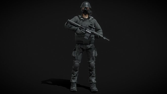3D model Modern Soldier VR / AR / low-poly | CGTrader