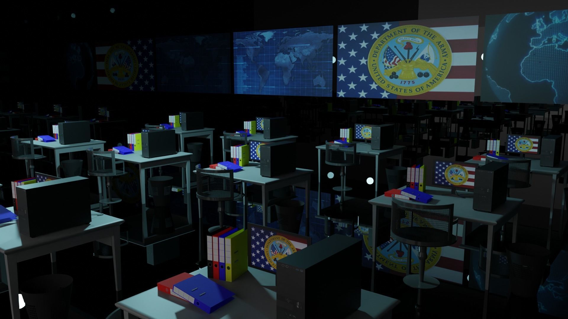 Military Control Room 3D model | CGTrader