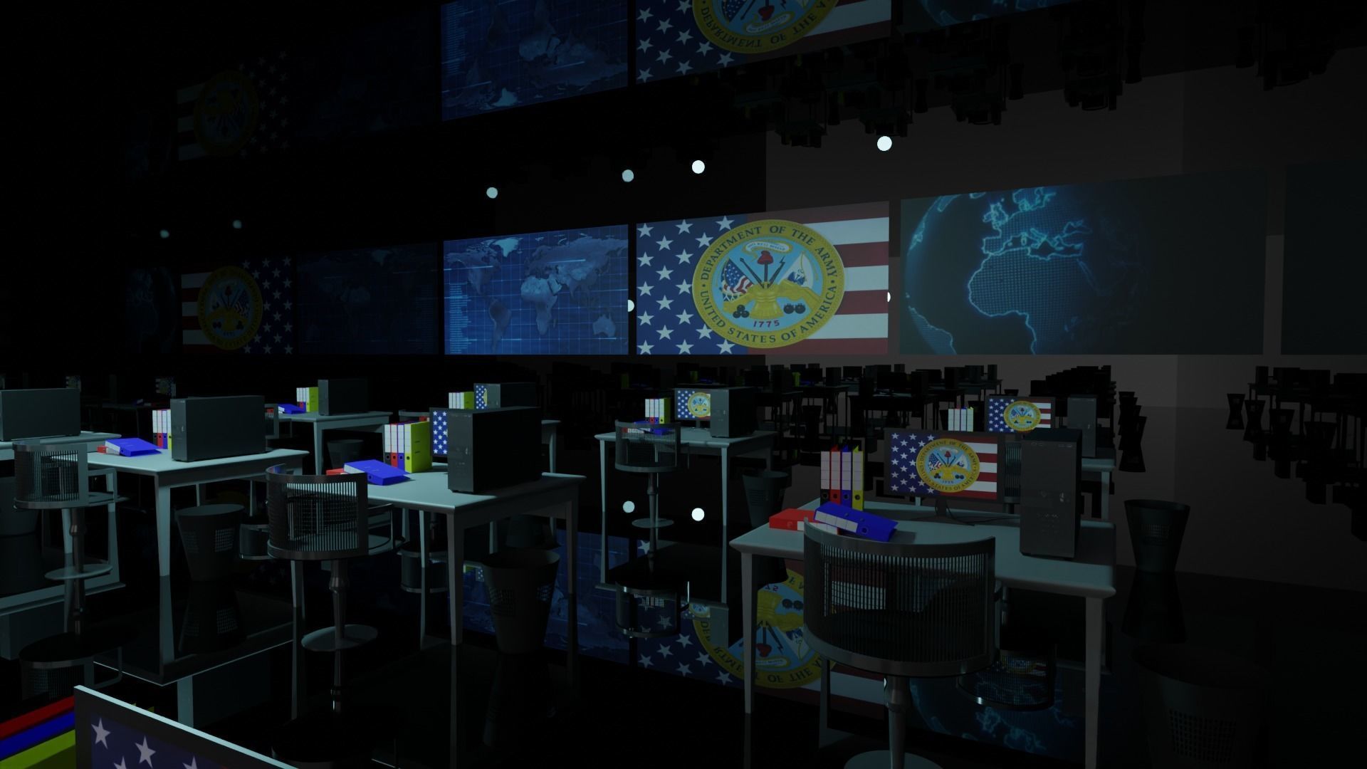 Military Control Room 3D model | CGTrader
