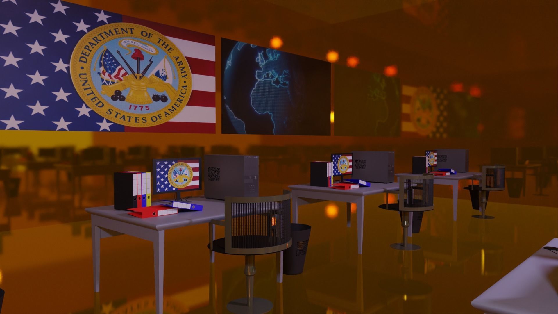 3D model Military Control Room VR / AR / low-poly | CGTrader
