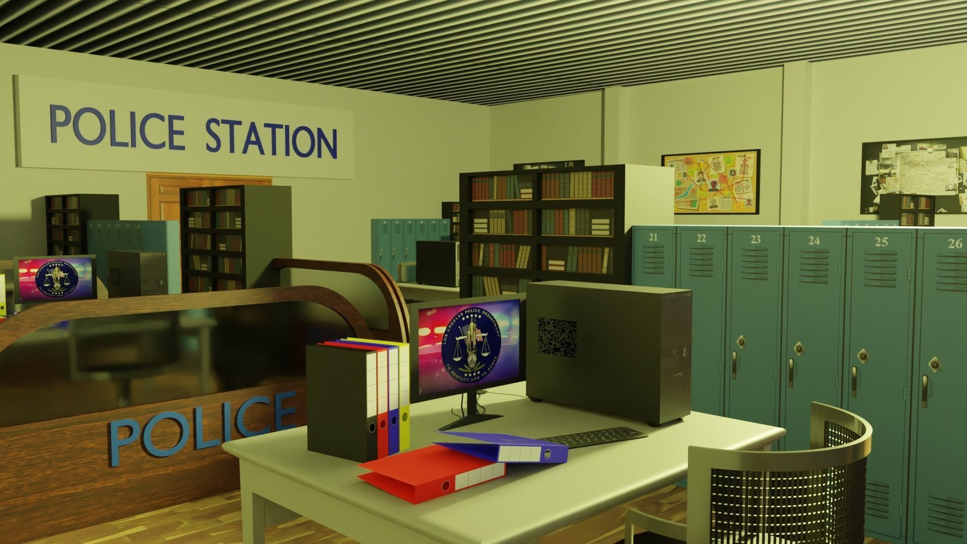 3D model Police Station Interior VR / AR / low-poly | CGTrader