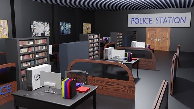 3D model Police Station Interior VR / AR / low-poly | CGTrader