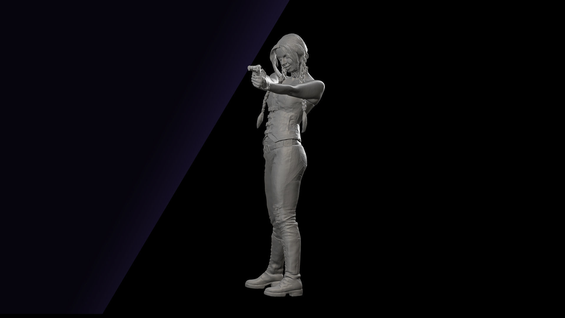 Cleaned 3D Body Scan MrsPhysiotherapist Gun 3D model | CGTrader