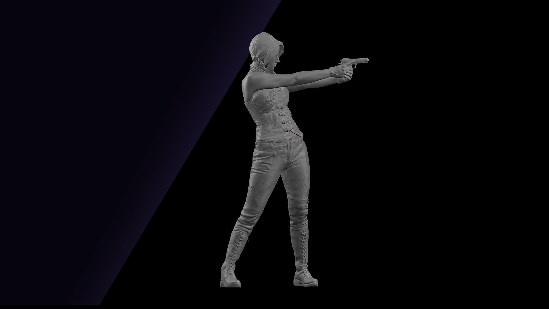 Cleaned 3D Body Scan MrsPhysiotherapist Gun 3D model | CGTrader