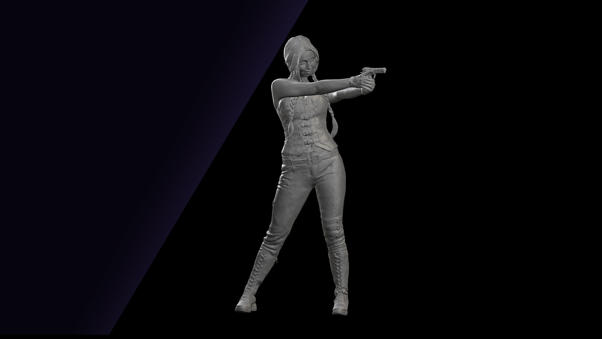 Cleaned 3D Body Scan MrsPhysiotherapist Gun 3D model | CGTrader