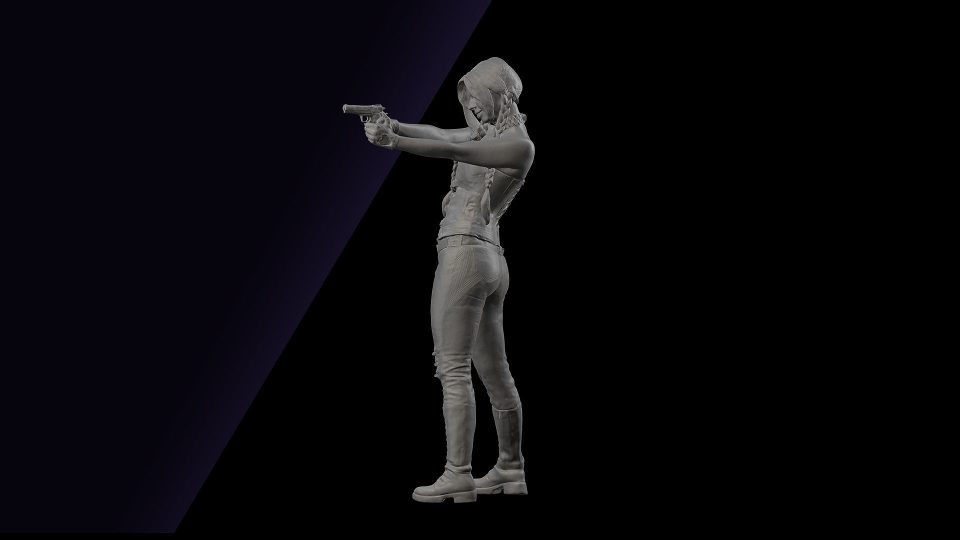 Cleaned 3D Body Scan MrsPhysiotherapist Gun 3D model | CGTrader