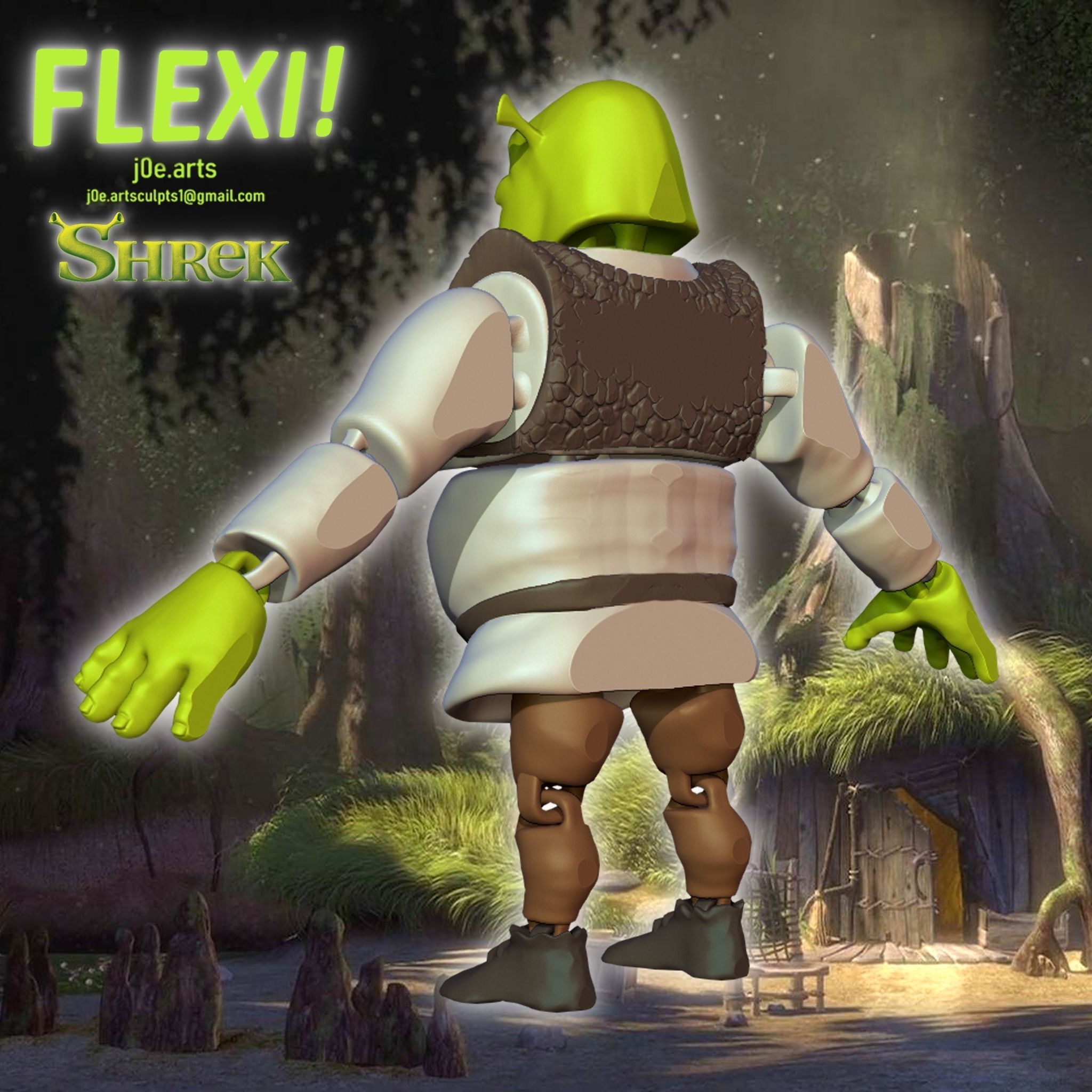 FLEXI Shrek from Dreamworks Shrek Print in place and flexi 3D model 3D ...