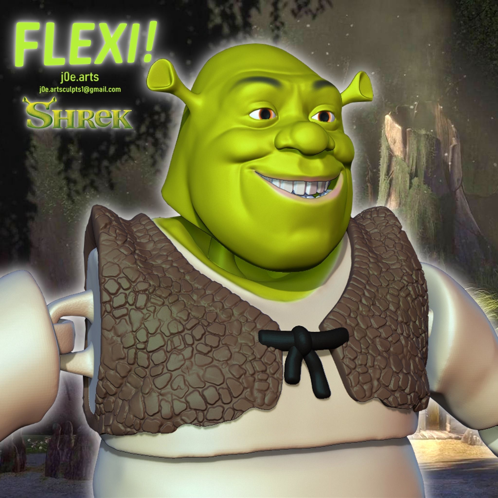 FLEXI Shrek from Dreamworks Shrek Print in place and flexi 3D model 3D ...