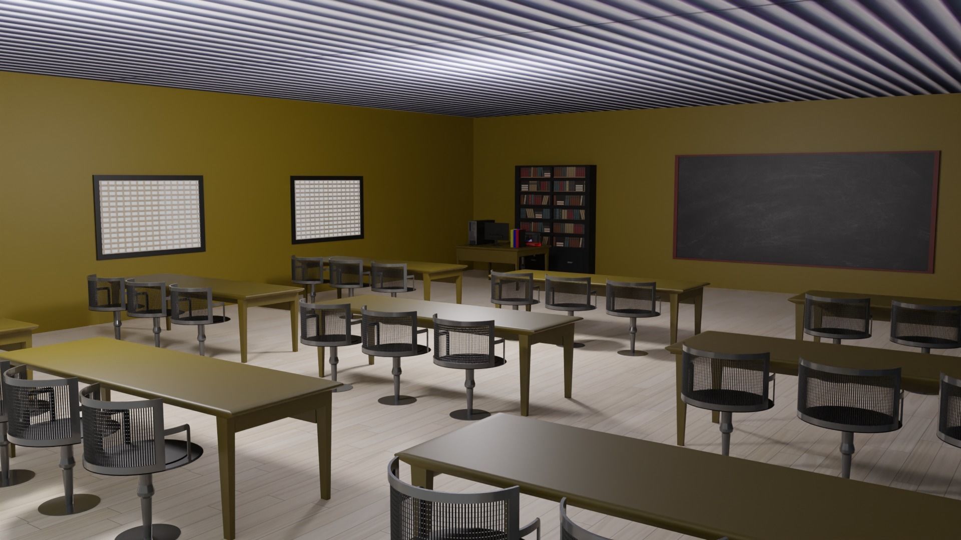 3D model Classroom Interior VR / AR / low-poly | CGTrader
