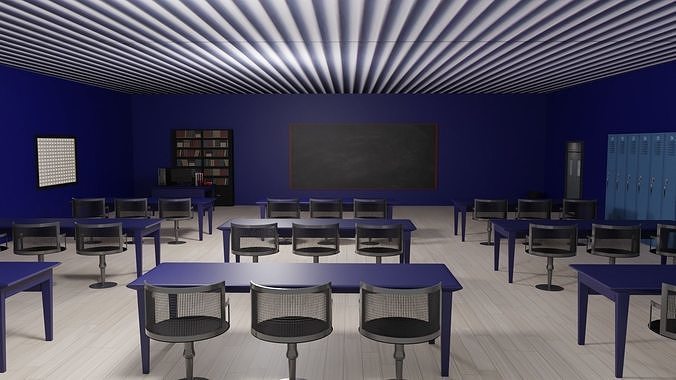 3D model Classroom Interior VR / AR / low-poly | CGTrader