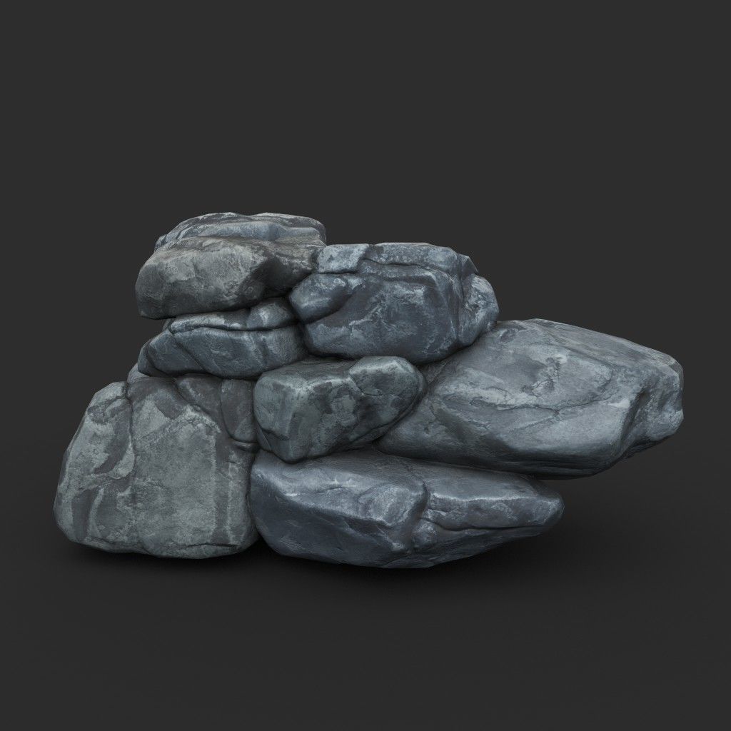 3D model Low poly Boulder Rock 230412 VR / AR / low-poly | CGTrader