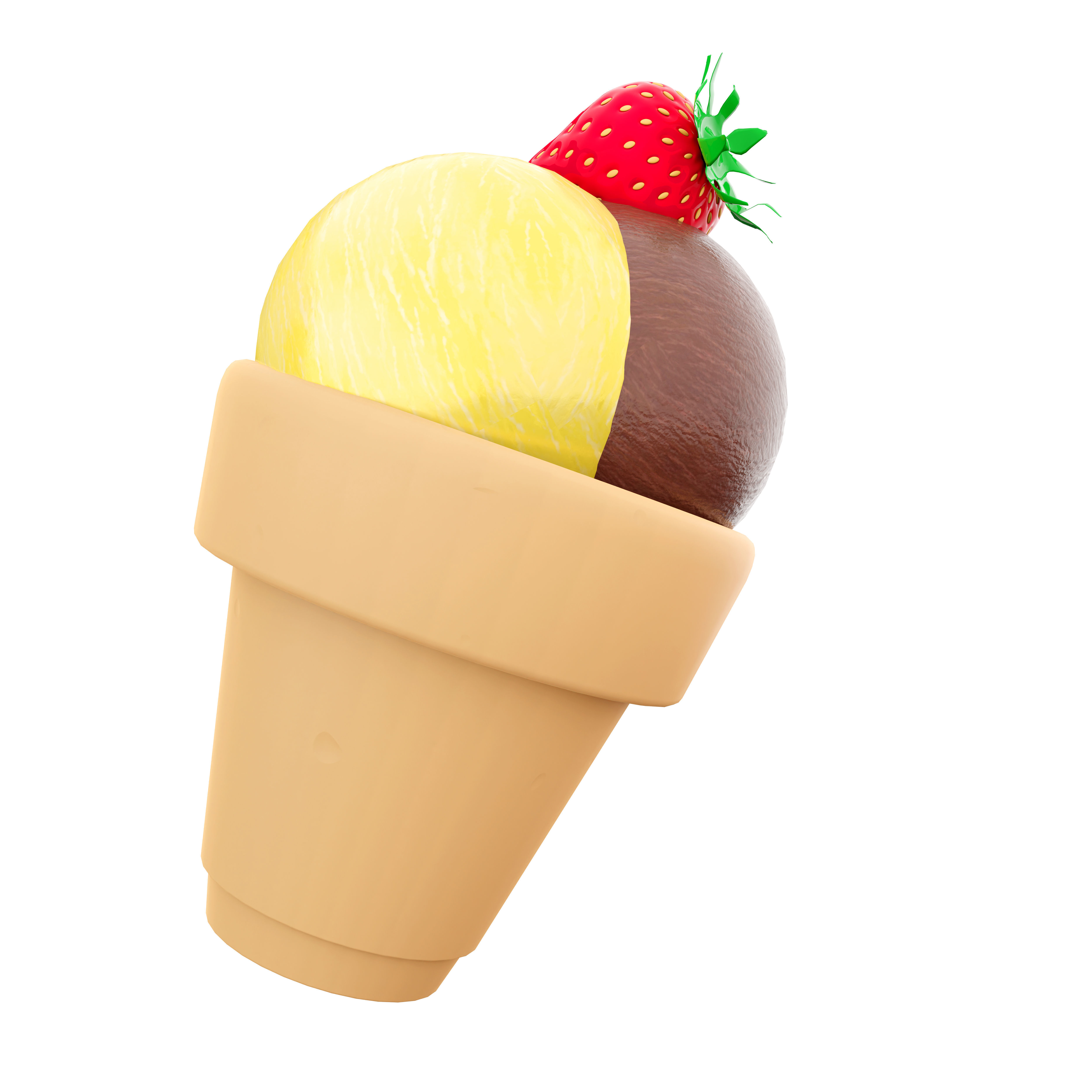 3d render sundae ice cream icon 3D model | CGTrader