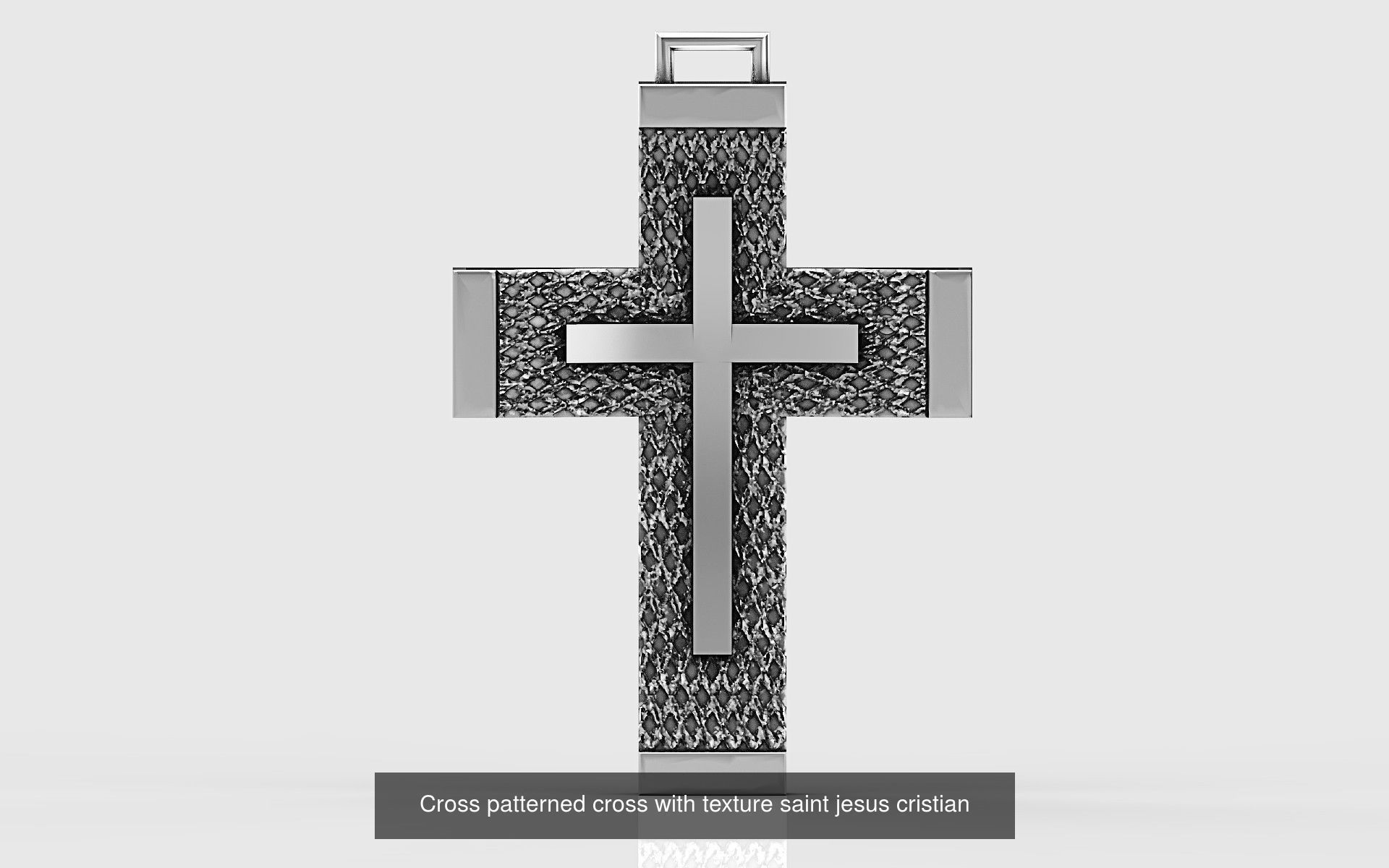 Cross patterned cross with texture saint jesus cristia 3D Model ...