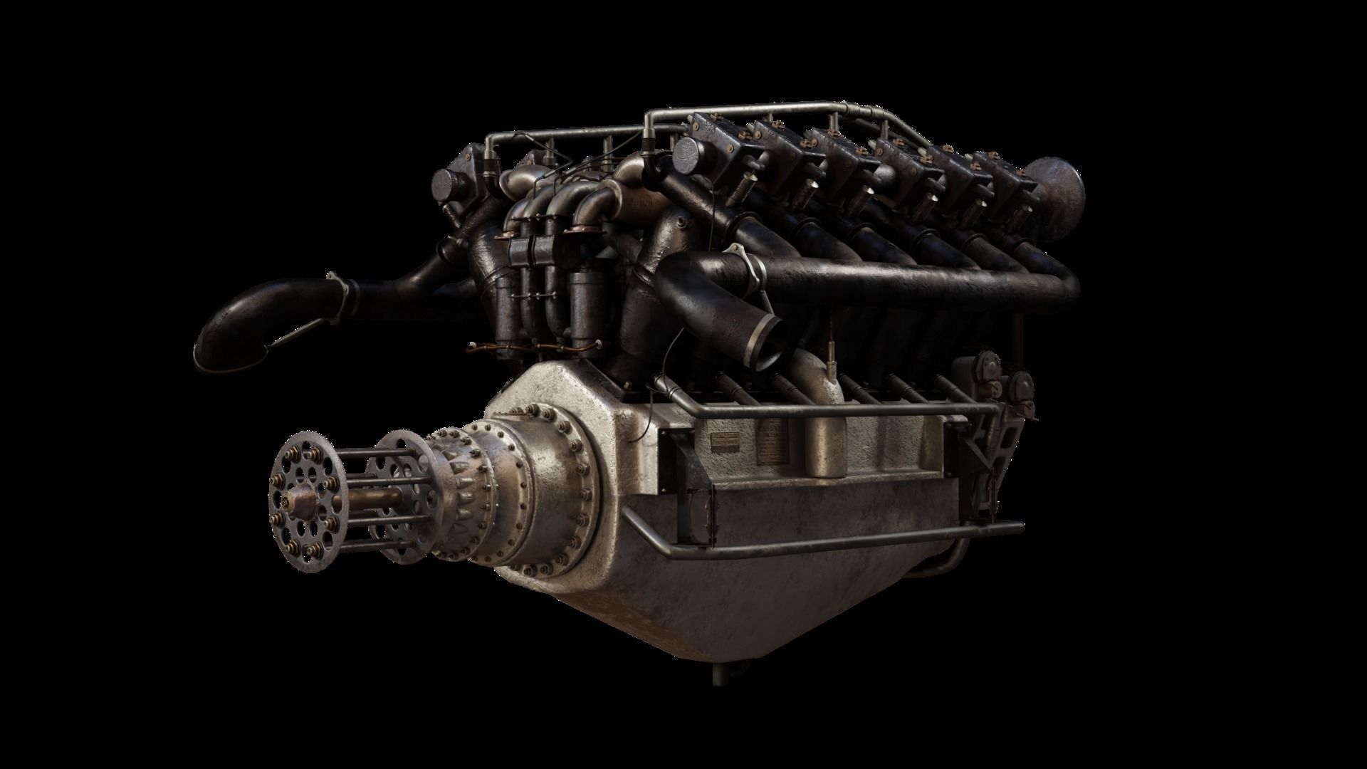 Aircraft Engine V-Type 3D model | CGTrader