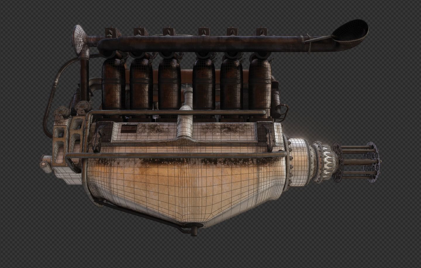 Aircraft Engine V-Type 3D model | CGTrader