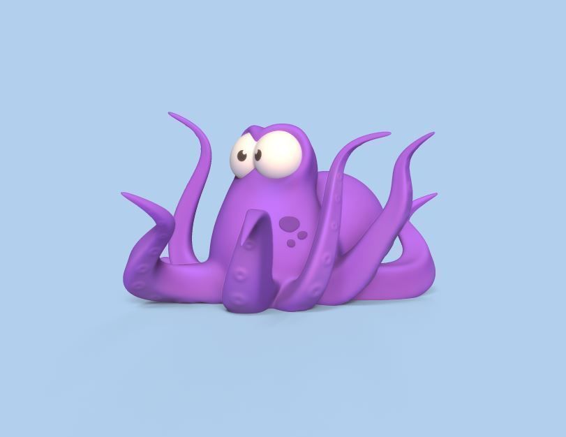 Cartoon Octopus 3D model 3D printable | CGTrader