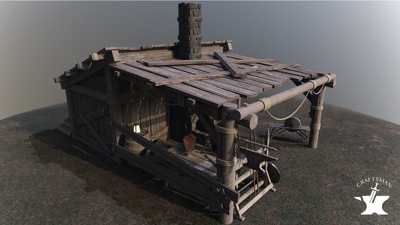 3D Model Collection Medieval Forge Pack VR / AR / low-poly | CGTrader