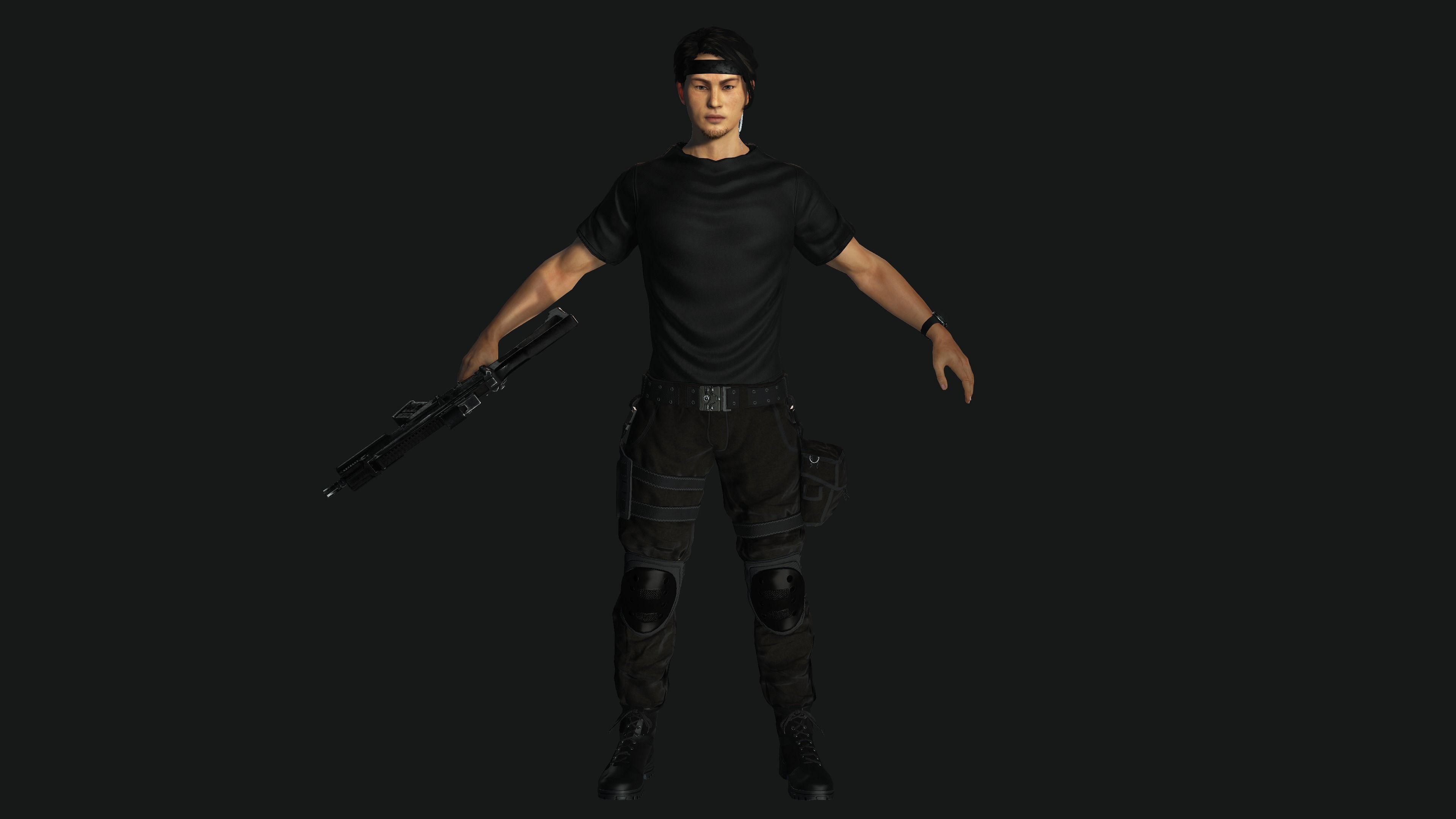 3D model AAA 3D JAPANESE SURVIVAL SNIPER-REALISTIC GAME READY CHARACTER ...