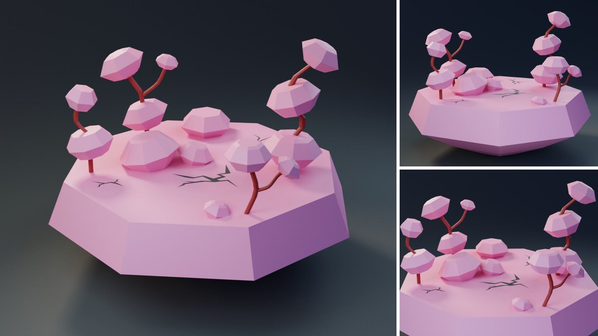 3D model Low Poly Worlds Islands Exteriors Pack 4 VR / AR / low-poly ...