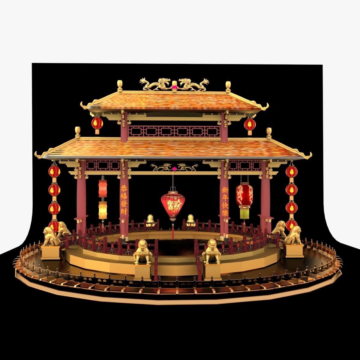 Chinese ancient gate 3D model | CGTrader
