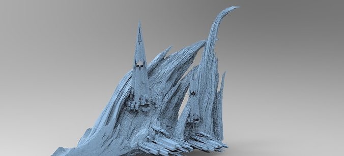 Sci fi Alien Cliff bridge Spikes 3D model | CGTrader