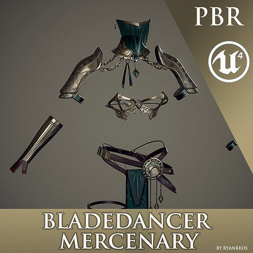 Bladedancer Mercenary Armor - Game Ready free VR / AR / low-poly 3D ...