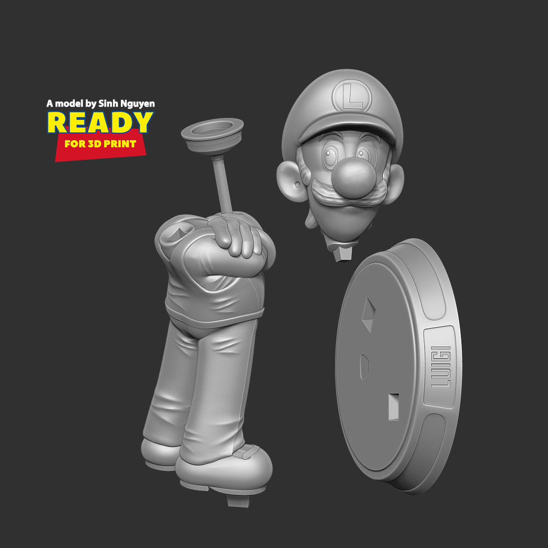 Luigi - The Super Mario Bros 3D model 3D printable | CGTrader