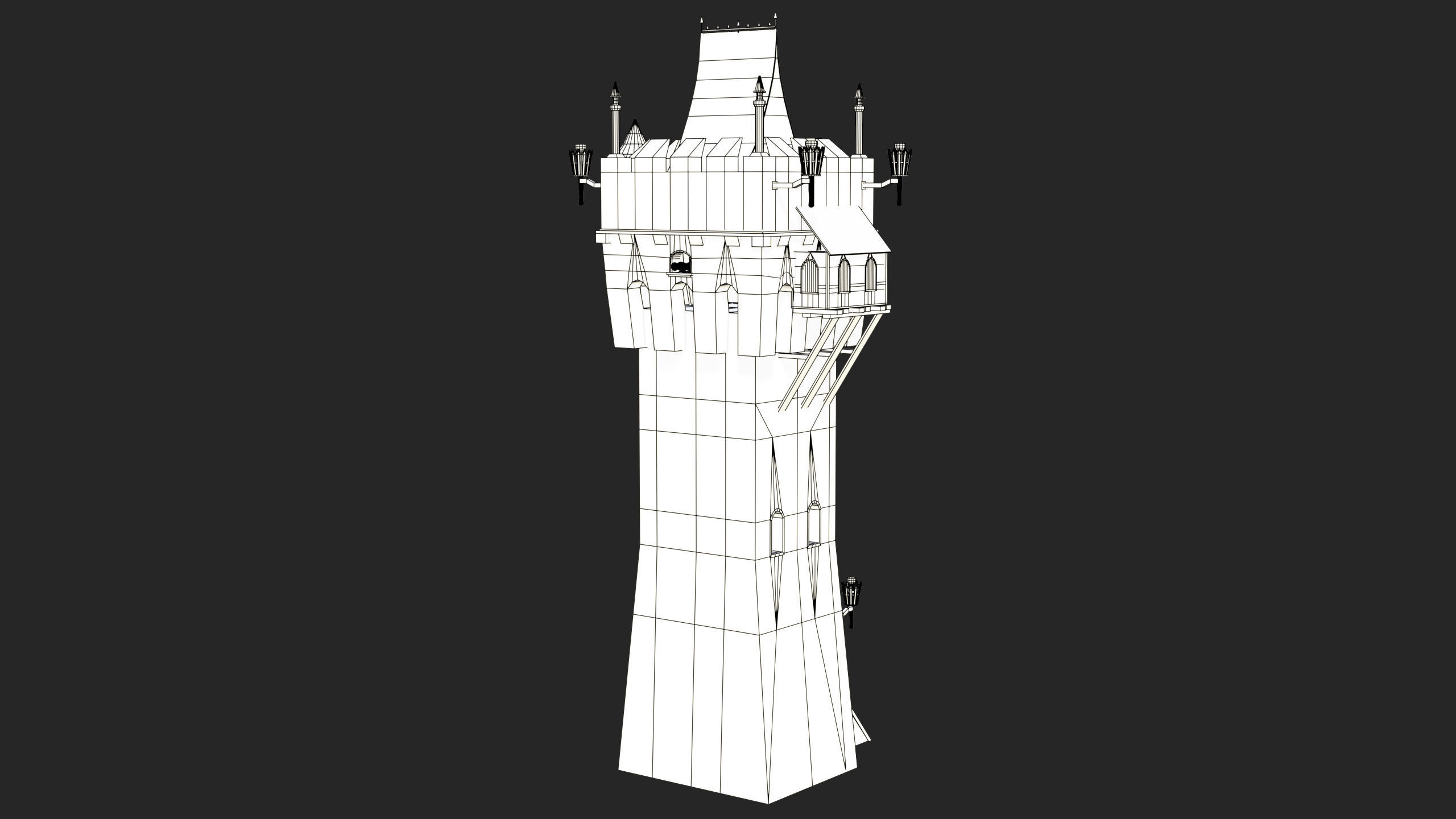 3D model Castle Watch Tower 01 All PBR Unity UE Textures Included VR ...